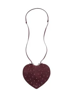 Alaïa Crystal-embellished Suede Shoulder Bag - Burgundy