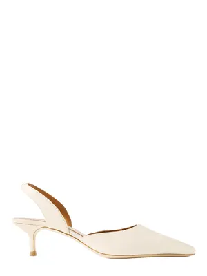 Staud STAUD Sebastian Leather Slingback Pumps Cream