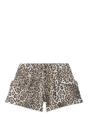 R13 Jodphur Leopard-print Denim Shorts - Animal Print