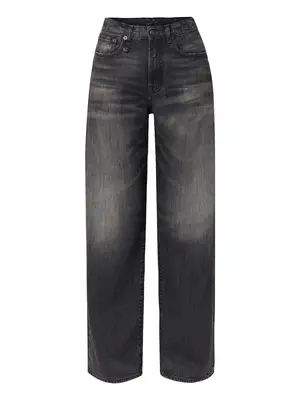 R13 D'arcy Distressed Wide-leg Jeans - Gray