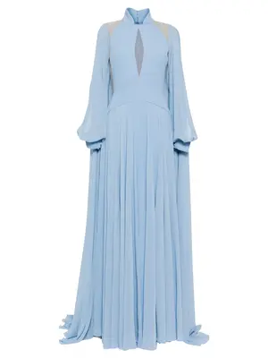 SAIID KOBEISY Crepe Georgette Long Dress - Blue