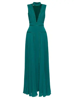 SAIID KOBEISY Crepe Georgette Gown - Green