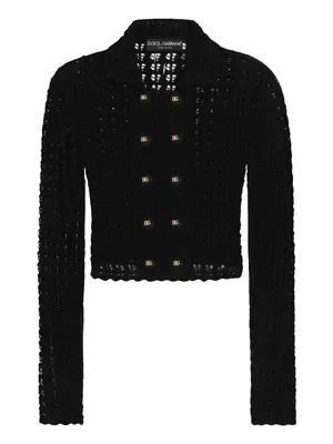 Dolce & Gabbana Crochet-knit Cardigan - Black