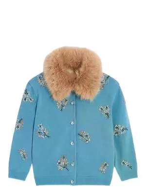 VALENTINO Embroidered Wool Cardigan