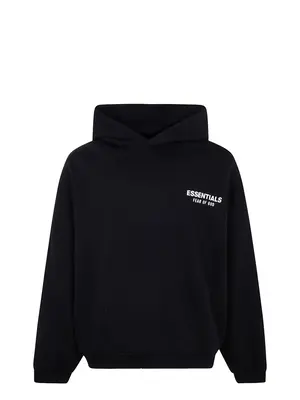 【即発送】essentials Fear Of God Logo Hoodie FEAR OF GOD ESSENTIALS logo-print Hoodie | Black | FARFETCH AO
