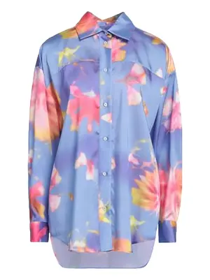 MSGM Printed Satin Shirt - Blue