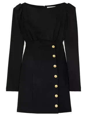 ALESSANDRA RICH Alessandra Rich Button-embellished Wool-blend Mini Dress