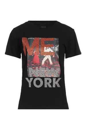 MARC ELLIS T-shirt With Glitter Print - Black