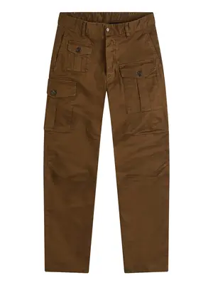 Dsquared2 Slim Fit Stretch Cotton Cargo Pants Military Green