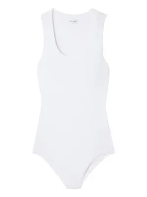 Alaïa Ribbed-knit Bodysuit - White