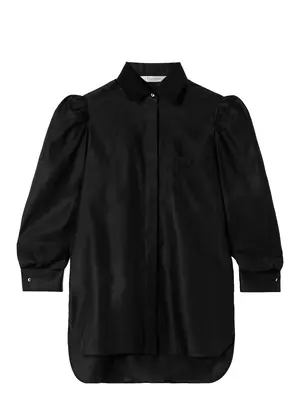Max Mara Faraday Gathered Cotton Shirt - Black