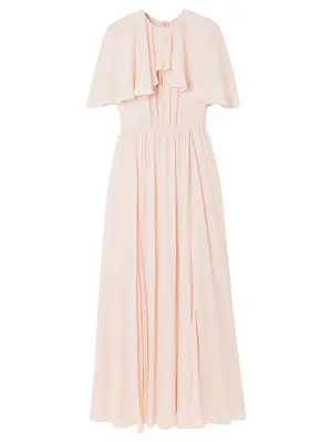 Giambattista Valli Cape-effect Pleated Crepe Midi Dress - Pink