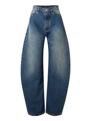 Alaïa High-rise Barrel-leg Jeans - Blue