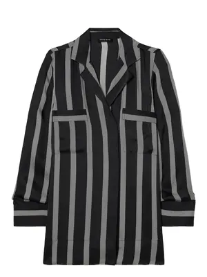ANINE BING Lynette Striped Shirt - Black