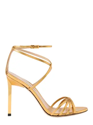 TOM FORD TOM FORD Metallic Lizard-Effect Leather Sandals