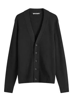 Palm Angels Curved Logo Cardigan - Black