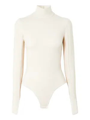 Commando Stretch-jersey Turtleneck Thong Bodysuit - Ivory