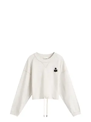 Isabel Marant Margo Drawstring Sweater With Logo - Ecru