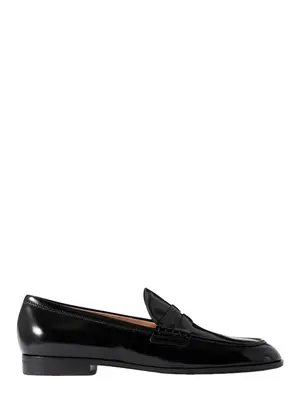 GIANVITO ROSSI Georgie Patent-leather Loafers - Black