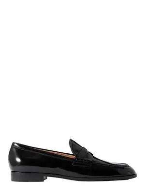 GIANVITO ROSSI Georgie Patent-leather Loafers - Black