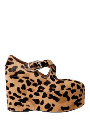 Alaïa 110 Leopard-print Calf Hair Platform Wedge Pumps - Animal Print