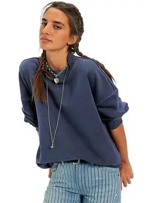 Free People We The Free Palm Springs Pullover Navy Academy