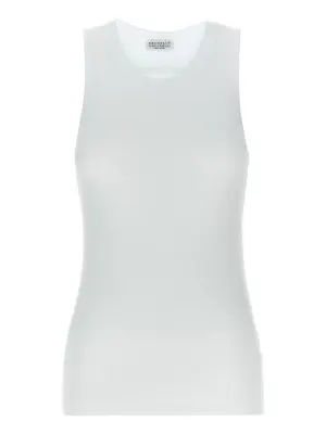 Brunello Cucinelli Monili Chain Tank Top - White