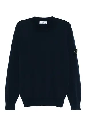 STONE ISLAND Logo-Patch Crew-Neck Sweater