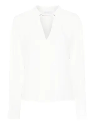 Patrizia Pepe Cufflink-detail Blouse - White