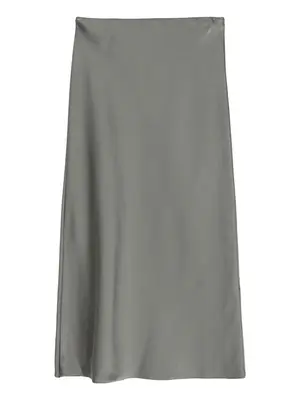 Patrizia Pepe Satin Midi Skirt - Grey