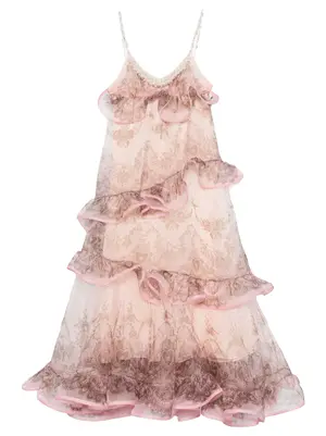 Zimmermann Crush Ruffle Halter Maxi Dress In Multi - 33% Off | Editorialist