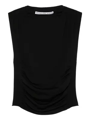 Alexander Wang Ruched Sleeveless Top - Black