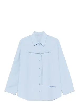 Patrizia Pepe Strap-detail Shirt - Ca38 Shirting Sky