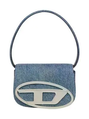 DIESEL® 1dr Iconic Logo Plaque Denim Shoulder Bag - Blue