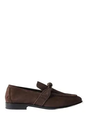 Bottega Veneta Astaire Knotted Suede Loafers - Brown