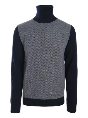 LUIGI BORRELLI Roll Neck Jumper - Blue