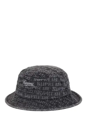 Supreme Needle Punch Denim Crusher Hat - Black