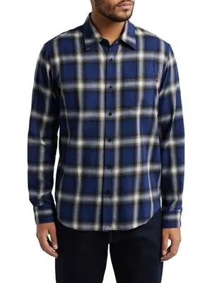 Ag Aiden Plaid Button-up Shirt - Brushed Check Plaid Blue Multi