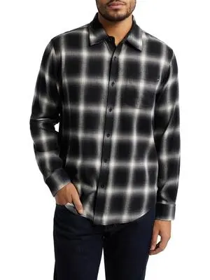 Ag Aiden Plaid Button-up Shirt - Brushed Check Plaid Grey Multi