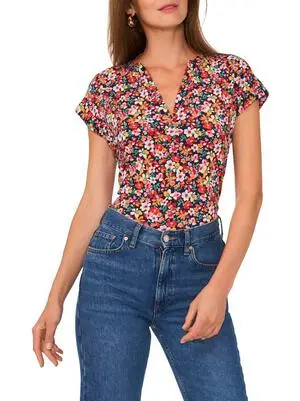Vince Camuto Floral Print Shirt - Navy/coral Floral