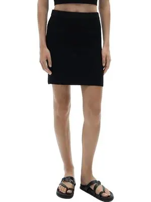 Mango Knit Mini Skirt - Black