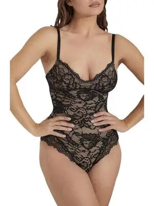 PINSY Shaping Lace Bodysuit - Black
