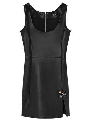 Versace Plongé Leather Mini Dress - Black
