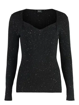 BOSS Sequin-embellished Jumper - Black