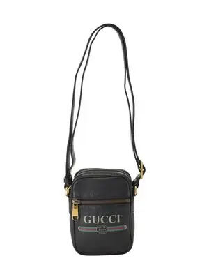 Gucci Leather Vertical Camera Bag - Black