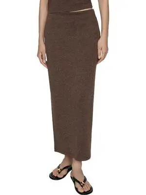 MANGO Knit Column Maxi Skirt