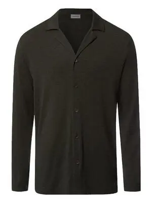 Hanro Casuals Long Sleeve Button Front Shirt - Earthy Ink Melange