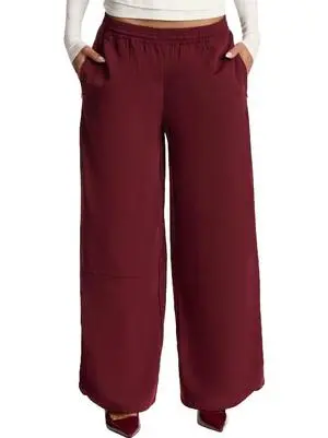 Naked Wardrobe Wide-leg Track Pants - Wine