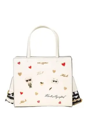 Karl Lagerfeld Paris Maybelle Satchel With Pins - Multi/white