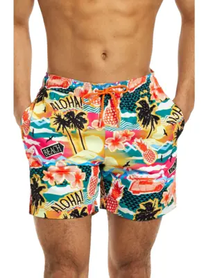 Opposuits Aloha Hero Stretch Swim Trunks - Orange